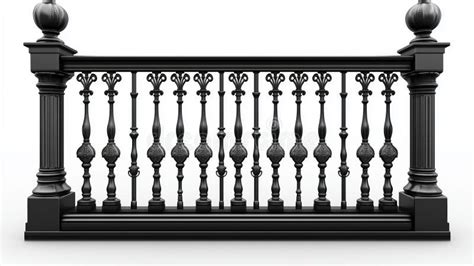 Elegant Wrought Iron Railing With Simple Vertical Bars And Classic Design Stock Illustration
