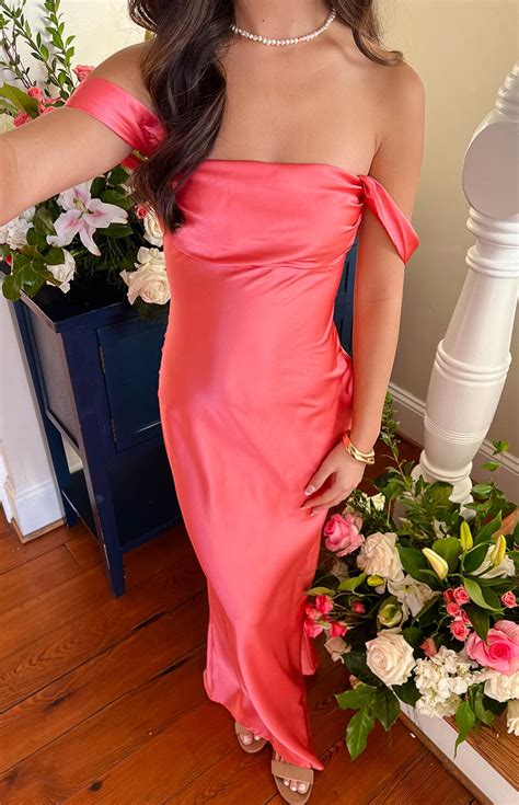 Ella Pink Off Shoulder Formal Dress Beginning Boutique Us