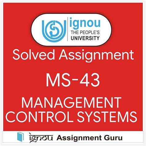 Ms 43 Management Control Systems Solved Assignment 2022 Free Solved