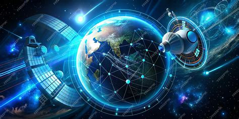 Premium Photo Telecom Communication Satellite Orbiting Around The