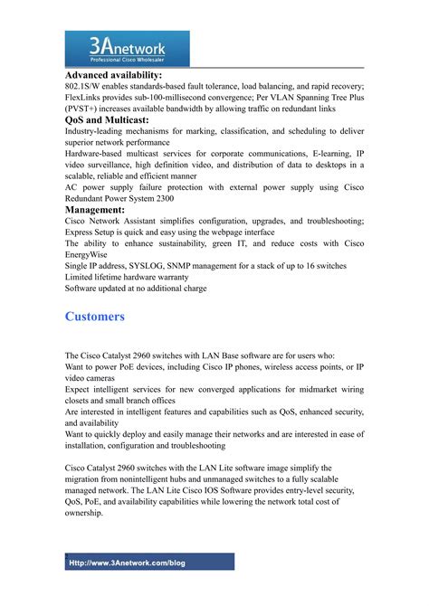 Cisco Catalyst 2960 Series Switches Overview Doc