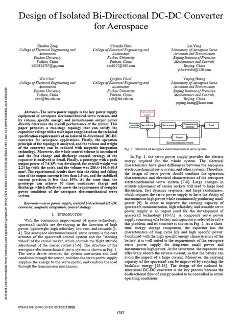 Design Of Isolated Bi Directional Dc Dc Converter For Aerospace Pdf
