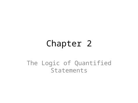 PPTX Chapter The Logic Of Quantified Statements Section Intro To Predicates