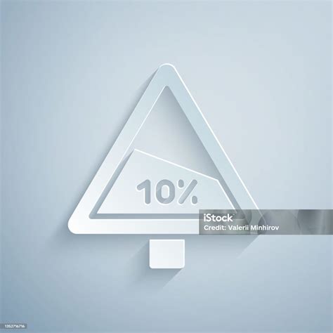 종이 는 회색 배경에 고립 된 가파른 상승과 가파른 하강 경고 도로 아이콘을 잘라 교통 규칙 및 안전한 운전 종이 아트 스타일 벡터 3차원 형태에 대한 스톡 벡터 아트 및