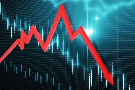Premium Photo Declining Stock Bar Chart And Falling Red Arrow