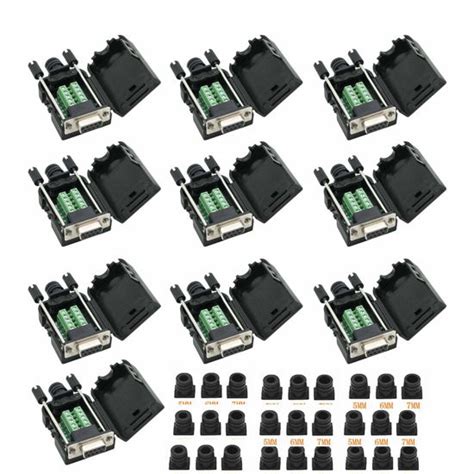 Getuscart Yiovvom Db9 Breakout Connector To Wiring Terminal Rs232 D