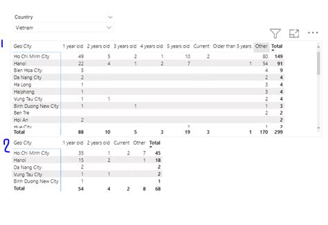 Solved Power Bi Matrix Show Columns Even The Rows Are Bla