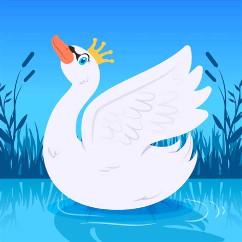 백조 공주 일러스트 무료 벡터