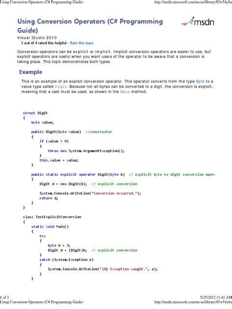 Pdf Using Conversion Operators C Programming Guide Dokumentips