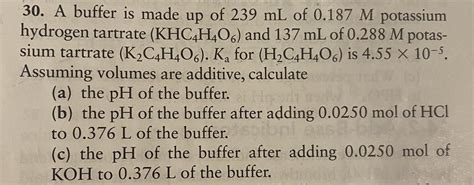 Solved A Buffer Is Made Up Of 239ml ﻿of 0187m