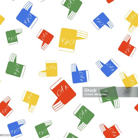 컬러 Abc 책 아이콘 흰색 배경에 절연 원활한 패턴 사전 책 기호입니다 알파벳 책 아이콘 벡터 0명에 대한 스톡 벡터 아트 및 기타 이미지 Istock