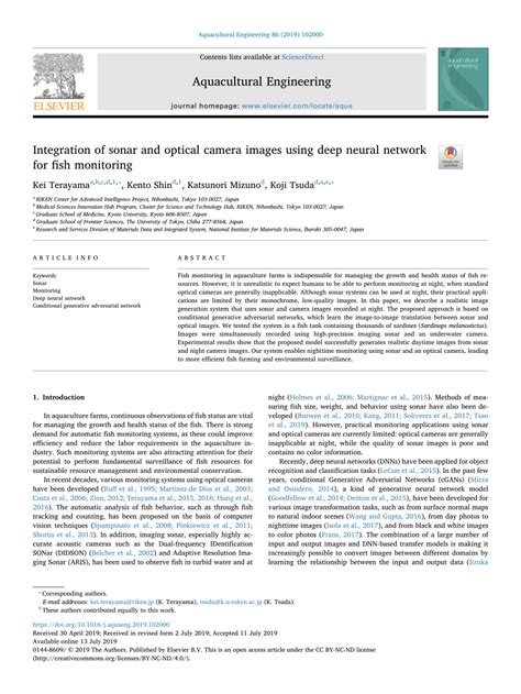 Pdf Integration Of Sonar And Optical Camera Images Using Deep Neural