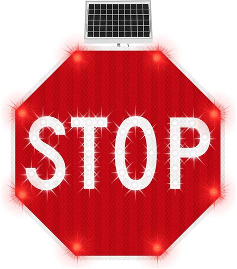 24 Stop Sign Solar Powered Led Blinking Falkland Islands Ubuy
