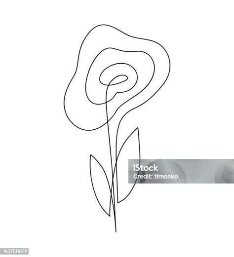 꽃 장미 벡터 한 줄 아트 로고 미니멀리스트 윤곽선 그리기 모노라인 배너 책 디자인 웹 일러스트레이션을위한 연속 라인 아트 워크 꽃 식물에 대한 스톡 벡터 아트 및 기타