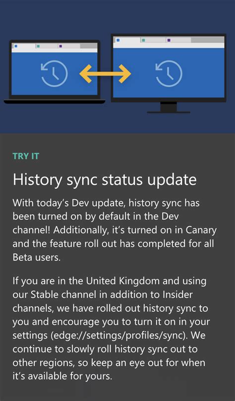 Microsoft Edge Is Rolling Out Cross Device History And Tab Sync