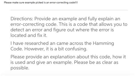 Solved It Can Be Some Other Error Correcting Code Besides
