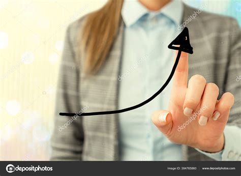 Arrowhead Curve Illustration Facing Upward Rising Denoting Success Achievement Improvement