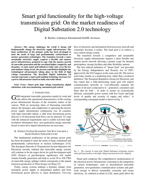 Pdf Smart Grid Functionality For The High Voltage Transmission Grid On The Market Readiness