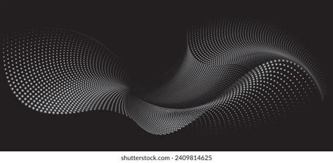Dynamic Particle Waves Within Halftone Gradient Stock Vector Royalty Free 2409814305