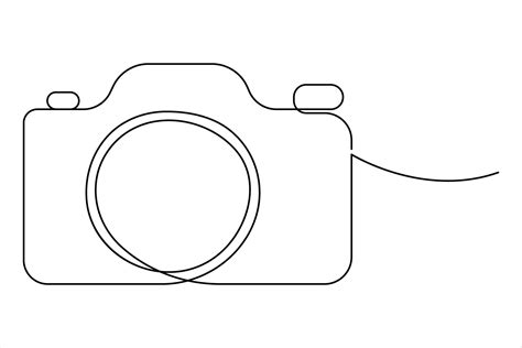One Continuous Line Drawing Of Camera Linear Style Hand Drawn Minimalism Design Illustration