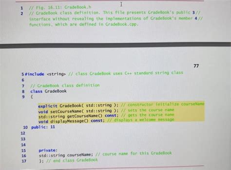 solved fig 16 11 gradebook h gradebook class