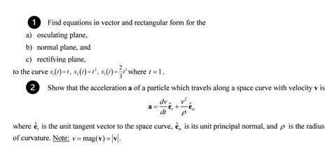 Solved Find Equations In Vector And Rectangular Form For Chegg