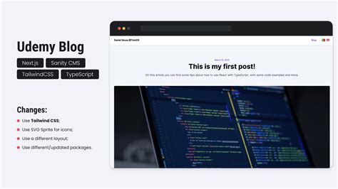 Github Tutodsudemy Blog Simple Blog Using Nextjs And Sanity Cms