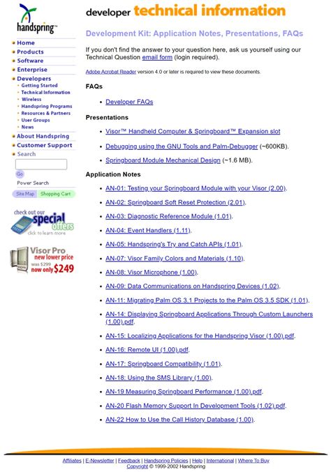 Handspring Developer Technical Notes Palmdb