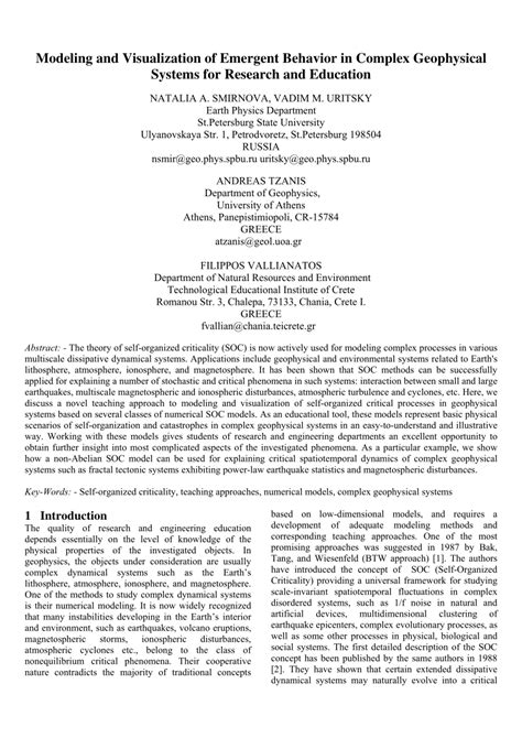 pdf modeling and visualization of emergent behavior in complex