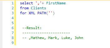 Alicia S Programming Blog Using FOR XML PATH For String Concatenation