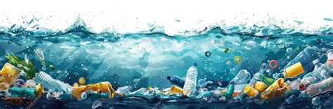 Premium Photo Ocean Pollution Abstract Concept With Plastic Debris On