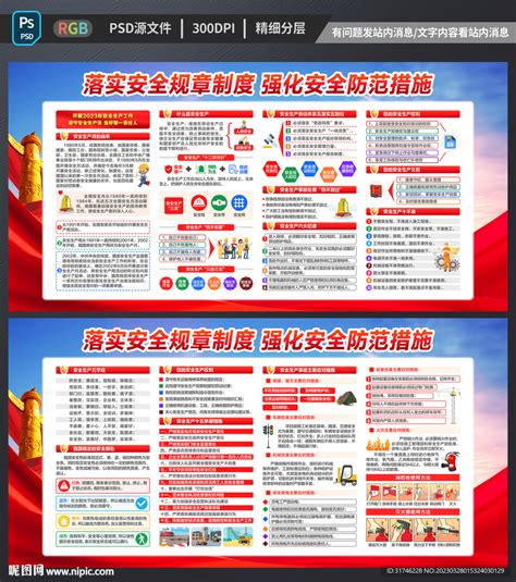 安全生产展板设计图 展板模板 广告设计 设计图库 昵图网