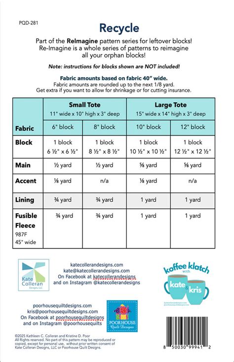 Recycle Tote Bag Pdf Pattern Kate Colleran Designs