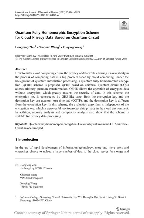 Quantum Fully Homomorphic Encryption Scheme For Cloud Privacy Data