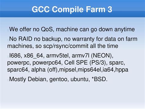 GCC CompileFarm Thanks To GNU Hacker Meeting Ppt Download