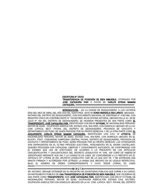 e p 8 posesion de jose capaquira pari y carlos efrain mamani capaquira