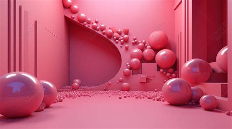 3d 분홍색 기하학적 배경에 떠 있는 동적 다색 구 홍색 배경 관점 배경 떠 배경 이미지 Hd 홍색 관점 떠 배경 사진 무료 다운로드 Lovepik