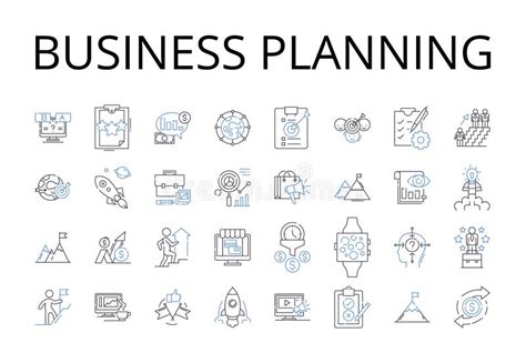 Sales Operations Line Icons Collection Forecasting Pipeline