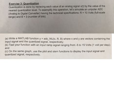 Solved Exercise Quantization Quantization Is Done By Chegg