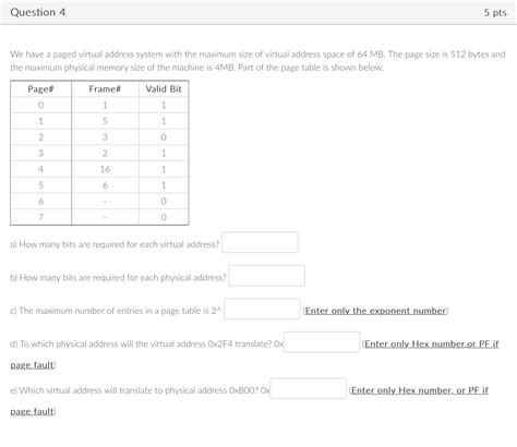 solved we have a paged virtual address system with the