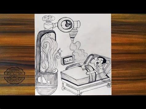 How To Draw A Patient Breathing Through Oxygen India Needs Oxygen Oxygen Therapy Pencil