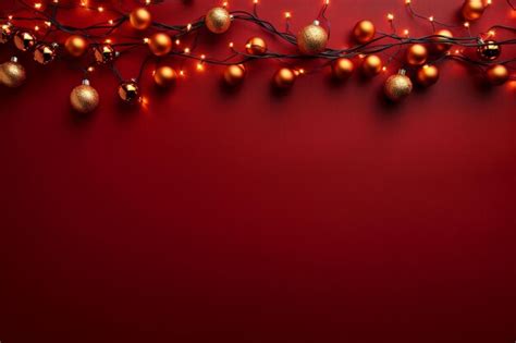 Premium AI Image Red Theme Beautiful Christmas Concept With Blank Space