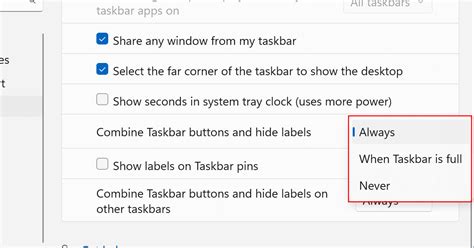 how to enable new combine taskbar buttons and hide labels feature in