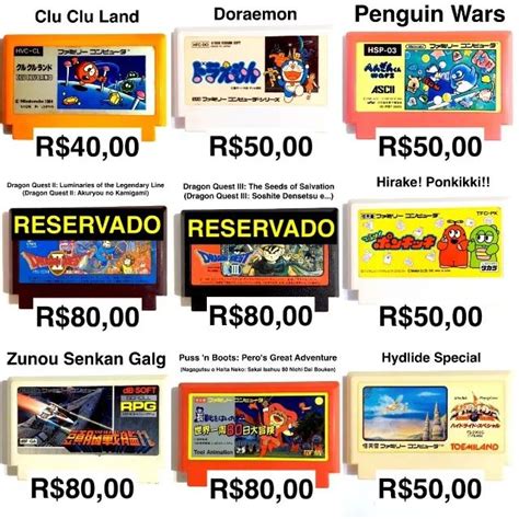 Jogos Famicom Nes Famiclones 60 Pinos Originais Testados E Higienizados Funcionando