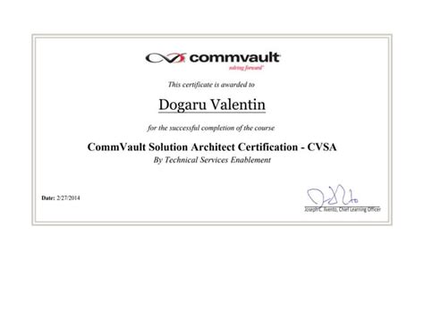 Commvault® Solution Architect Certification Cvsa Pdf Education