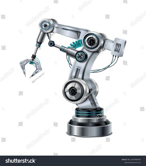 Robotic Arm Realistic Composition Isolated Image Stock Vector Royalty Free