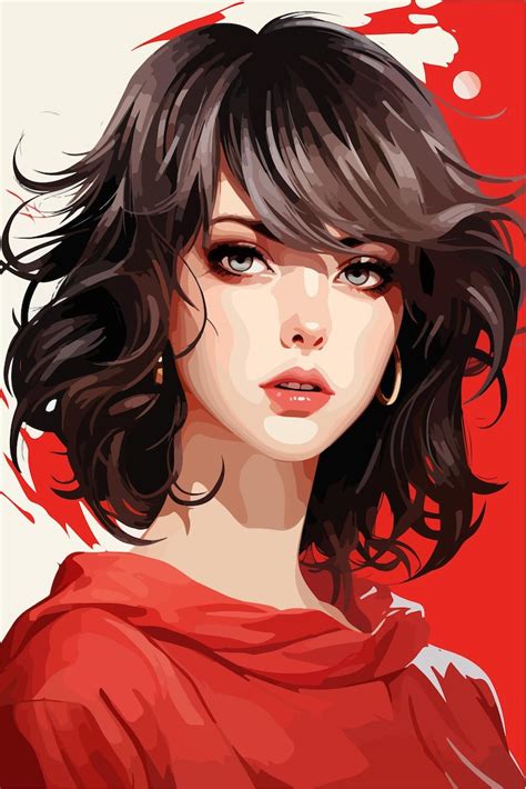 Premium Vector Anime Style Girl Vector Illustration Isolated