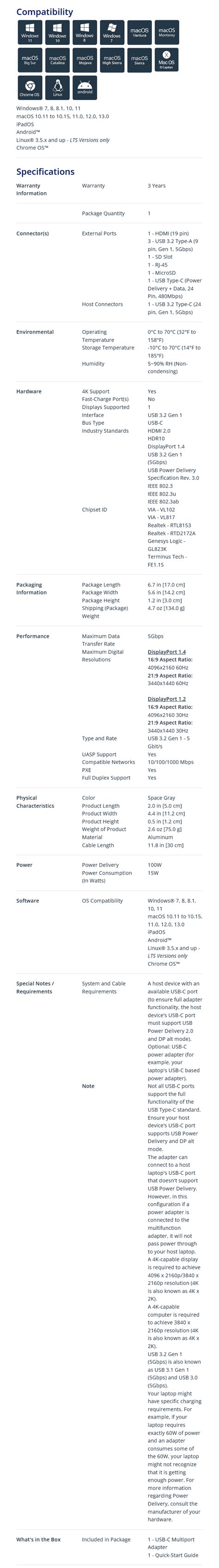 Startech Usb C K Multiport Adapter B Usbc Multiport Mwave