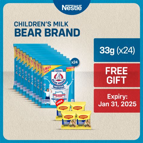 Bear Brand Fortified Powdered Milk Drink Swak 33g Pack Of 24 Sachets