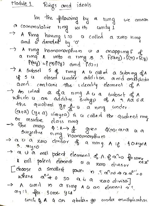 Commutative Algebra Module 1 Coomomulative A A Ring Hanng O Amd Deonole By O Lon A 5ubse